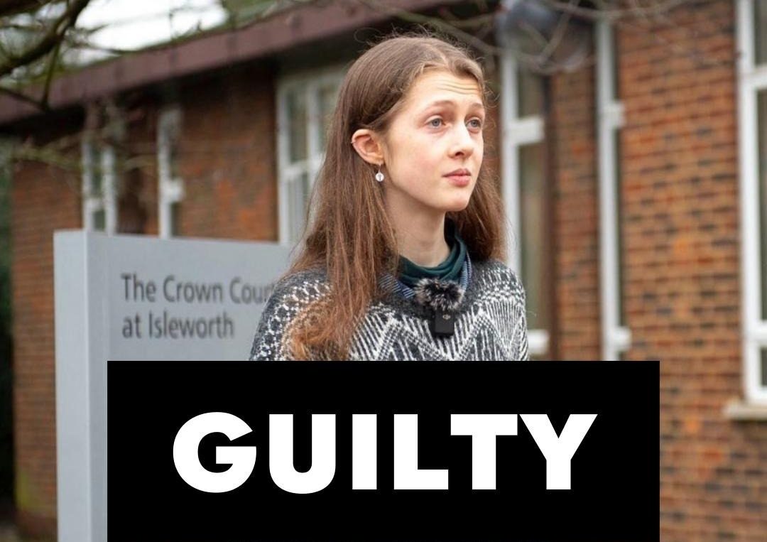 Gantry climber, Cressie Gethin 22, found guilty – Just Stop Oil